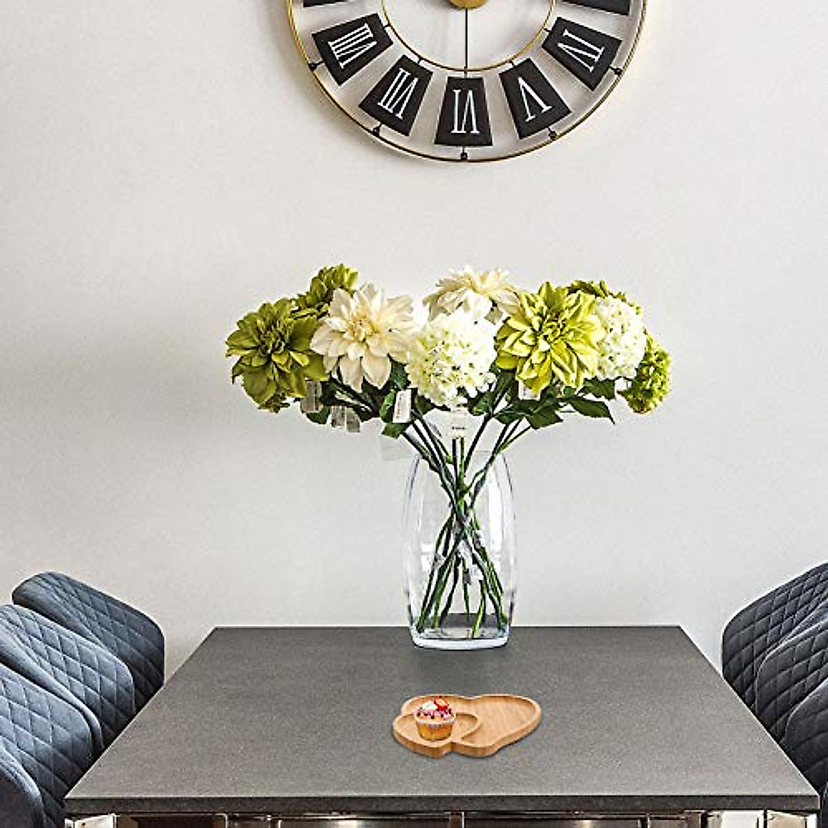 DOITOOL Serving Dishes 1Pcs Heart Shape Wooden Serving Tray Plates, Food Tray with 2 Grid for Fruit, Divided Food Serving Tray for Party, Family Dinner, Holiday, Picnic Serving Tray