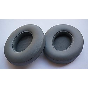 EarPads Leather Replacement Parts Compatible with Beats Solo 2.0 / Solo 3.0 Wireless/Wired On Ear Headphone Shock Yellow (Asphalt Gray)