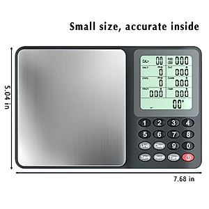 Fuzion Nutrition Food Scale, Digital Food Scale for Weight Loss, Calculating Food Facts, Macro, Calorie, Meal Prep, Portion Control, Stainless Steel