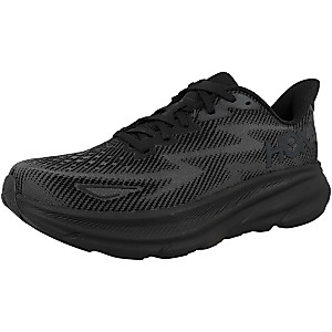 Hoka Men's Clifton 9 Sneaker, Black/Black, 12