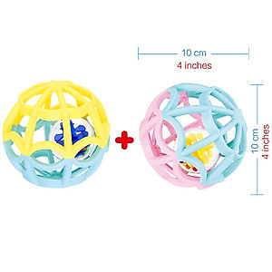 Play Ball Baby for Toddlers | 2 Outer Plus 2 Inner Balls | Rattles and Rolls for Double The Fun | Safe for Any Age