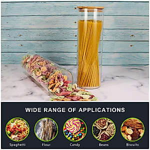 68oz Glass Jars with Bamboo Lids , Borosilicate Glass Airtight Canisters sets,Food Storage Container, Pantry Organization and Storage Jars, Kitchen Canisters Sets, Spice Jars, Flour Containers of 3