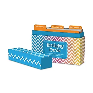 Peaceable Kingdom Birthday Card Assortment Box (20 Cards with Envelopes and Storage Box)