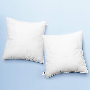 nestl Throw Pillows Pillow Insert Pillows Cushion 18”x18” White Pack of 2 for Sofa Bed Couch Living &Bed Room Decorative Stuffer Pillows