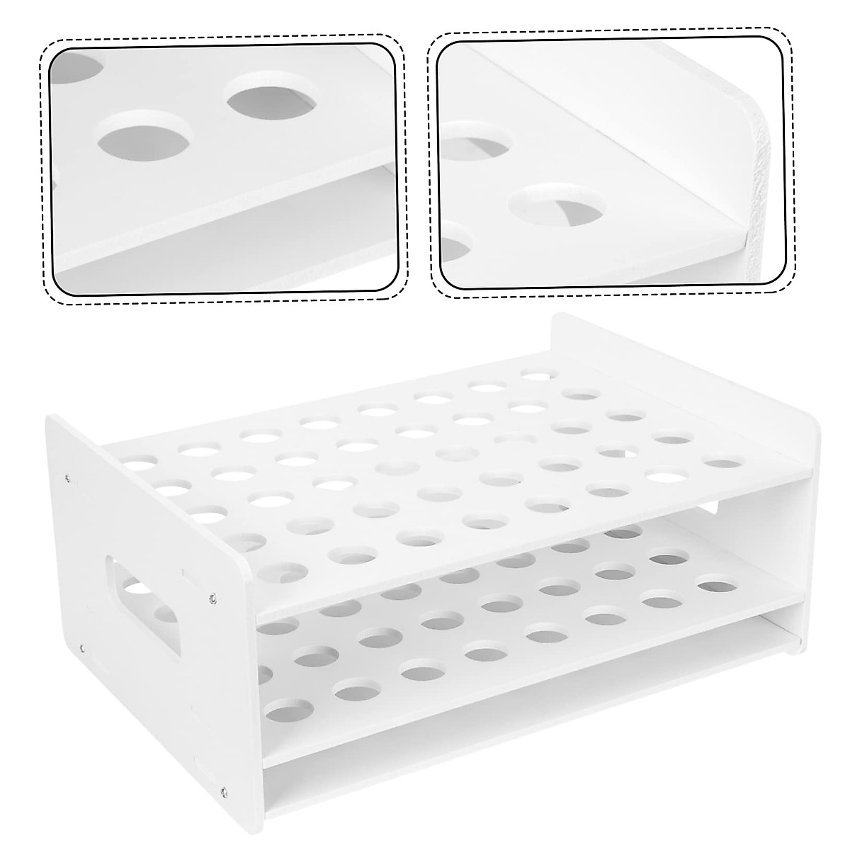 DOITOOL Wooden Paint Organizer and Paint Brush Holder, for 40 Bottles or Brushes - Paint Holder for Acrylic Painting, Paint Rack for Miniature Paint Set, Acrylic Paint Storage, Craft Paint Organizer