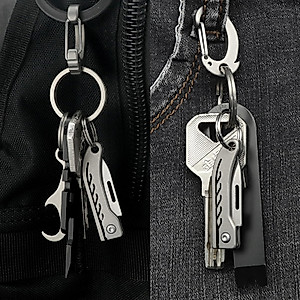 PJYTAC Mini Titanium Folding Pocket Knife, Very Small Portable Keychain Knife for Daily Use and Outdoors