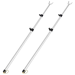 LUOZZY 2 Pcs Reach Closet Pole Adjustable Closet Pole Aluminium Alloy Clothesline Sticks Household for Closet Shelf Ceiling
