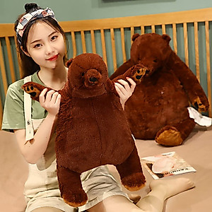 MIAOHAHA 23.6in Dark Brown Teddy Bear Plush Toy Simulation Djungelskog Teddy Bear Stuffed Animal Doll Home Decor Gift for Kids and Friends (23.6inch/60cm)