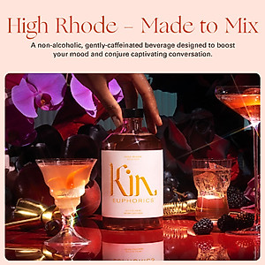 Kin Euphorics High Rhode Non-Alcoholic Aperitif | Elevate Your Social Hour | Adaptogens, Nootropics & Botanicals | Rhodiola Rosea, 5-HTP, GABA | Citrus, Bitters & Spices | 16.9 fl oz