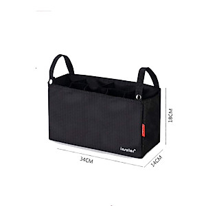 LTDH Stroller Organizer Bag Waterproof Insert Bag Universal Stroller Storage Bag For Baby Accessory Organizer With 7 Partition (Pink)