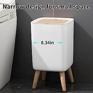 WanWanKa Mini White Plastic Trash Can, 2.6 Gallon Capacity, Slim Design, Anti-Odor, Easy to Clean, Suitable for Any Place