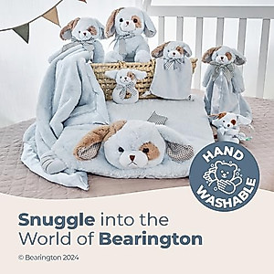 Bearington Baby Wee Waggles, 8 x 7 Inch Small Blue Puppy Stuffed Animal Baby Boy Lovey, Baby Security Blanket