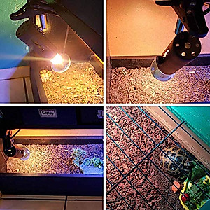 2-Pack Adjustable Reptile Clamp Heat Lamp Fixture Holder with 3-Pack 50W Sun Basking Spot Lamp Suitable for Aquarium, Reptiles,Lizard, Turtle, Snake