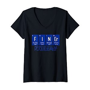 Womens Finer Period Periodical Table Life Zeta Phi Beta Line V-Neck T-Shirt