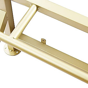 Wall Mounted Clothes Rack with Top Shelf Garment Rack Space-Saving Display Hanging Clothes Rack Heavy Duty Detachable Multi-Purpose Hanging Rod for Closet Storage(Load 88lbs)