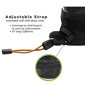 SHOWA 282-02 Waterproof Breathable Insulated Winter/Ski/Ice Glove with Extended Cuff (1 Pair),Black, Medium