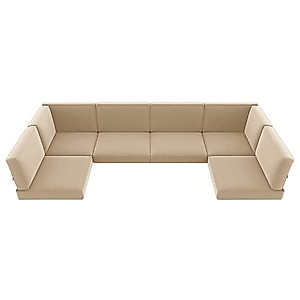 LayinSun Outdoor Furniture Replacement Cushions for 6 Seat Patio Rattan Wicker Sectional Conversation Sofa Set, 14-Piece Cushions Set