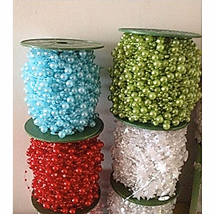 Krismile 200 Feet Roll Fishing Line Artificial Pearls Beads Chain Garland Flowers Wedding Party Decoration Products Supply (Purple)