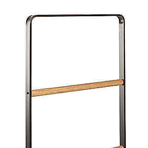 Deco 79 Metal 4 Rack Ladder with Wheels, 18" x 16" x 61", Black