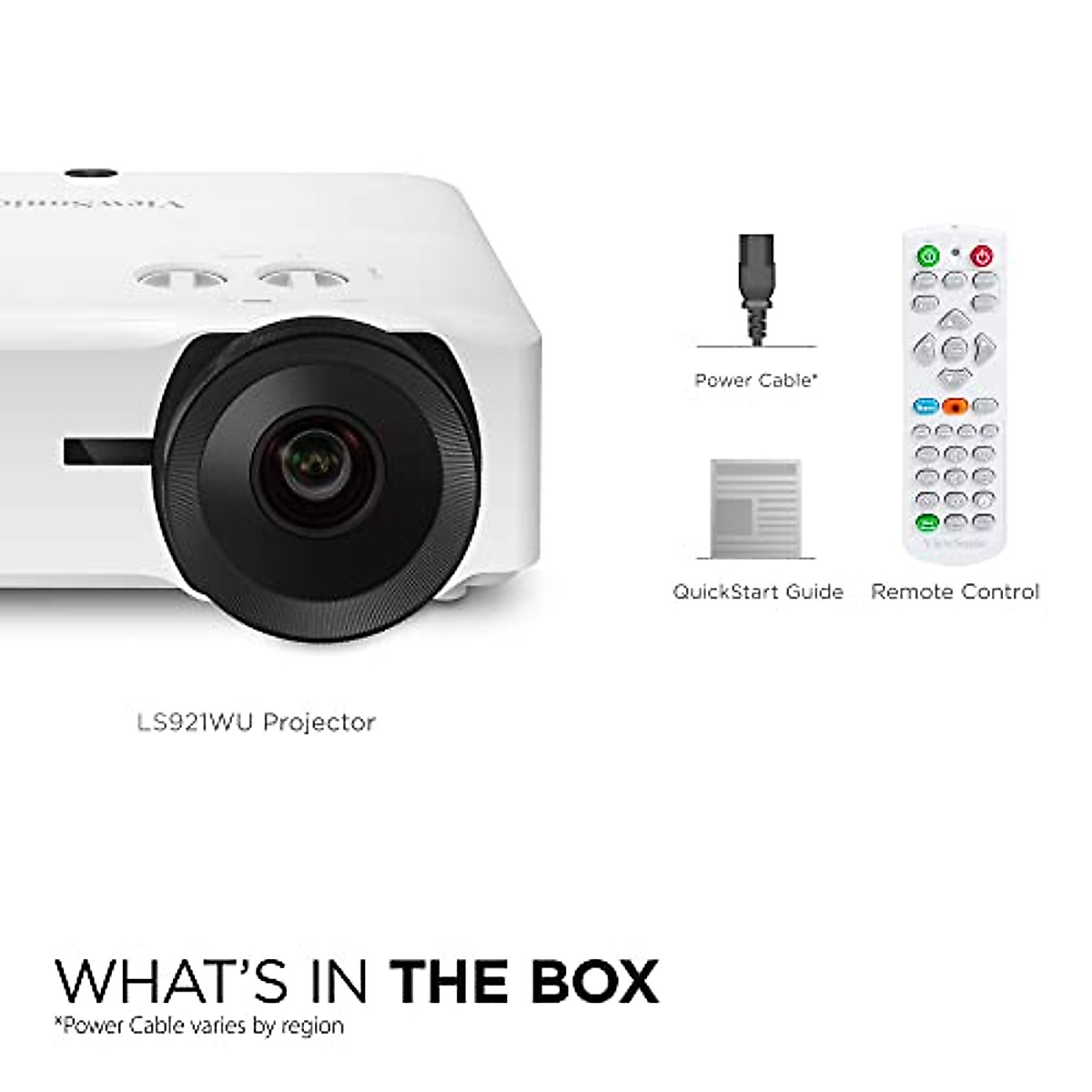 ViewSonic LS921WU 6000 Lumens WUXGA Short Throw Laser Projector for 200 Inch Screen, Dual HDMI, 4K HDR HLG Support, 1.1x Optical Zoom for Business and Education, White