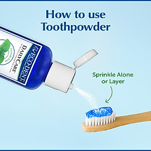 Eco-Dent DailyCare Baking Soda Toothpowder - Travel Size Toothpaste Powder, Minty Fresh & Sparkling SLS Free & Fluoride-Free Tooth Powder with Minerals/Essential Oils/Myrrh, 2 Oz Ea (Pack of 6)