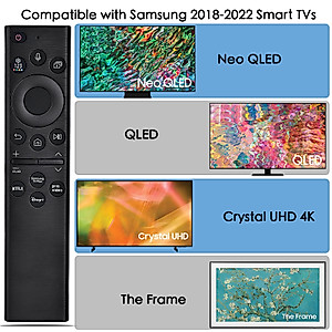 for Samsung Smart TV Remote:Replacement Voice Remote Compatible with 2022 BN59-01385A(no Solar),for Most 2018 to 2022 Smasung Crystal Curved UHD QLED The Frame QLED 4K 8K Smart TV