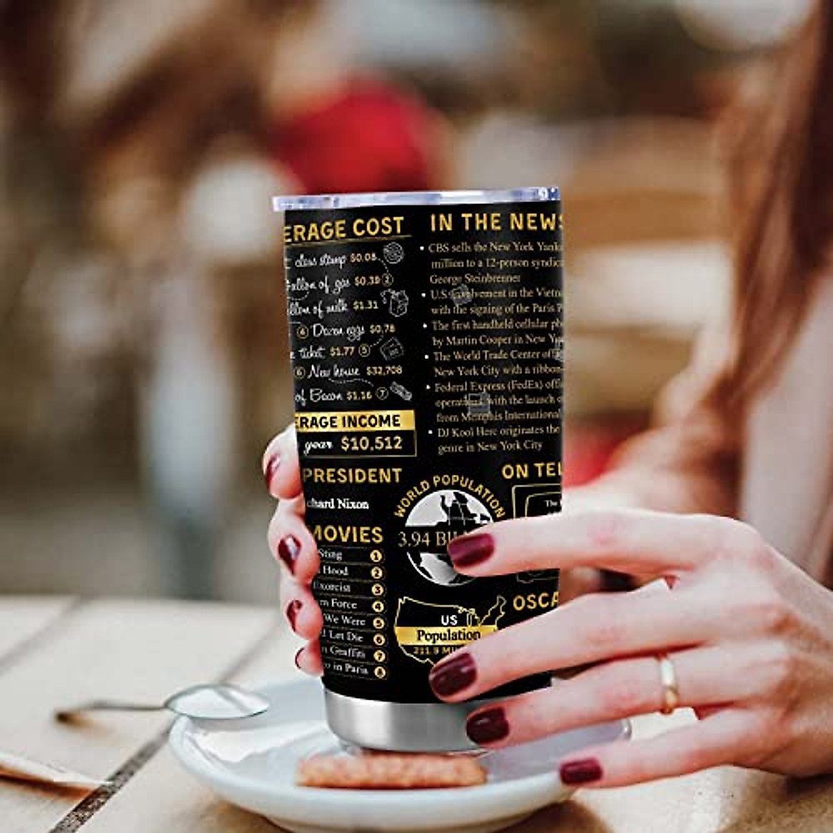 Delsakhula Happy 50th Anniversary Wedding Gifts for Men Women 50th Anniversary Tumbler 50 Years Wedding Gifts for Couple Wife Husband Back in 1973 Stainless Steel Vacuum Insulated Tumbler 20 oz