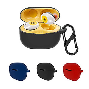 LiZHi Case for JBL Tune 125TWS/120TWS, Soft Silicone Skin Cover Anti-Scratch Protective Case with Keychain for JBL Tune 125TWS/120TWS True Wireless Headphone，Black
