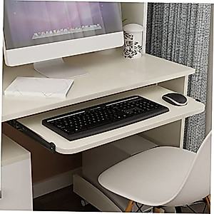 Abaodam 2 Pairs Keyboard Rails Plastic Serving Tray Desk Tray Ball Bearing Desk Keyboard Tray Slide Out Keyboard Under Keyboard Tray Under Desk Steel Practical Keyboard Stand Cupboard