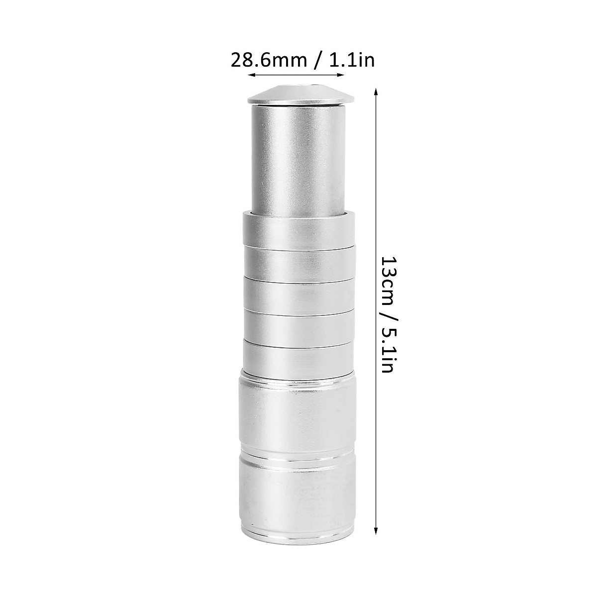 Tissting Bike Fork Stem Extender, Aluminium Alloy Front Fork Head Tube Booster Extender Stem Booster Bicycle Handlebar Riser for Mountain Road Bike(Silver)