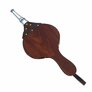 Bellows,Fireplace Bellows,Bellows for Wood Stove,Wooden Bellows for Fire Pit with Hanging Strap,Fireplace Bellows Indoor,Fireplace Tool Accessories,for Fire Pit Outdoor Camping BBQ Grill(Brown)