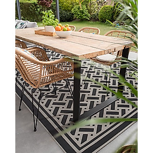 tchdio Weave Outdoor Patio Rug 5x8 Area Rug, Classic Outdoor Area Rug, Easy Cleaning, High Traffic, Non Shedding Indoor Outdoor Rugs