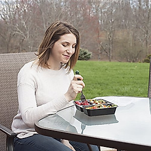 Ez Prepa 25 Pack 32oz 3 Compartment Meal Prep Containers with Lids -Food Storage Containers Plastic, Bento Box, Lunch Containers, Microwavable, Freezer and Dishwasher Safe, Food Containers