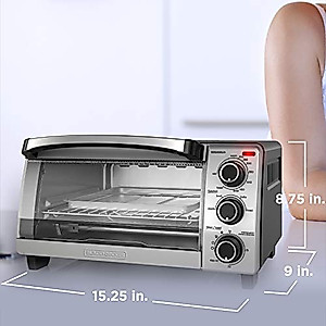 Black & Decker™ 4-Slice Toaster Oven fits 9" Pizza, Grey