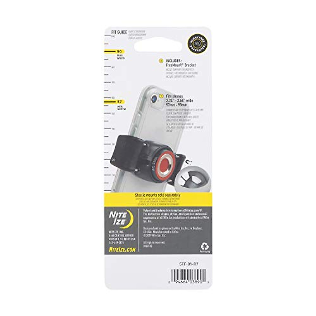 Nite Ize STF-01-R7 Original Steelie FreeMount Bracket - Additional FreeMount for Steelie Magnetic Phone Mounting Systems Black