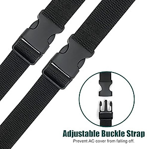 Window Air Conditioner Cover Outdoor, TRELC 600D Heavy Duty Waterproof Defender Winter AC Window Units Cover with Adjustable Straps, Bottom Covered (21.26" x 15.74" x 14.56")