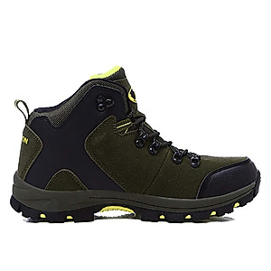 Fheaven Women Safety Boots Lace up Composite Toe Cap Kevlar Work Shoes Green