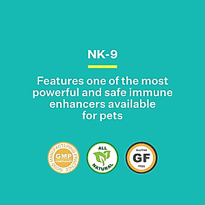 American BioSciences NK-9, AHCC Supplement for Dogs & Cats - Dietary Supplement to Support Immune System - Made for Pet's Immune Defenses - 30 Capsules, 250mg/capsule