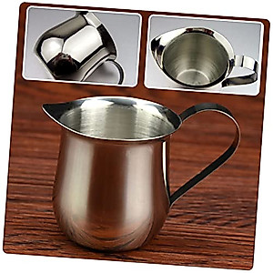 COLLBATH Stainless Steel Milk Cup Tea Fairness Cup Espresso Machine Coffee Creamer Cream Frothing Cups Sauce Jug Pitcher Espresso Shots Steaming Pitcher Creme De Menthe Syrup Bar Cup Silver