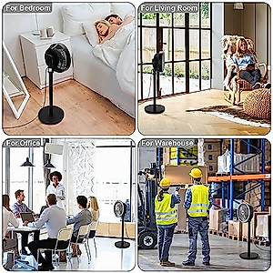 SONBION Standing Fan, 12 Inch Pedestal Fan with Remote Control, Three Speeds Air Circulator Fan, 2 In 1 Oscillating Air Circulation Floor Fan for Home Office, Two Height Settings and 7H Timer Function