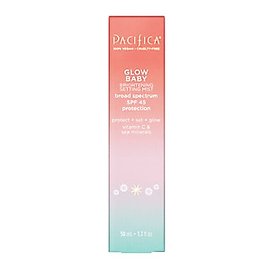 Pacifica Setting Spray Glow Baby Brightening Mist, Broad Spectrum SPF 45, UVA/UVB Protection, Blue Light Protection, Facial Mist, Suncare, Skin Care, Vegan, 1.7 fl oz (1 Count)