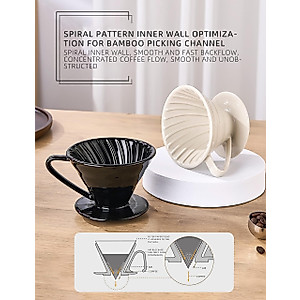 SCULPRIV V60 Coffee Filter: A simple and delicate single-cup brewing device. Comes with 40 V60 filter papers. Ideal for use in offices and apartments, and also suitable as a new job gift.