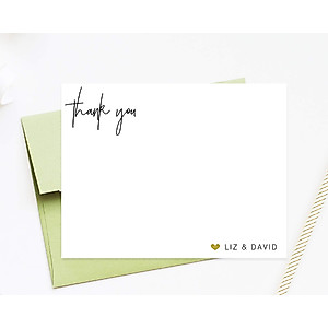 Personalized Stationary for Couples, Paper And Envelopes Gift Set, Customized Thank you Notes With Heart