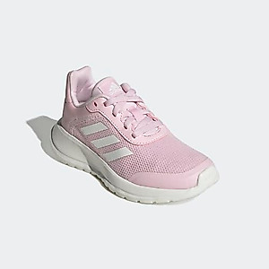 adidas Tensor Run 2.0 Shoe, Clear Pink/Chalk White/Clear Pink (Lace-Up), 6 US Unisex Big Kid