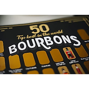 The Bourbon Bucket List 50 Best Bourbons Scratch Off Poster - Gift For Whiskey Lover, Bar, Game Room or Man Cave - Bourbon poster - Men poster - Bourbon gifts - Whiskey gift, 13,3*1,9*1,9