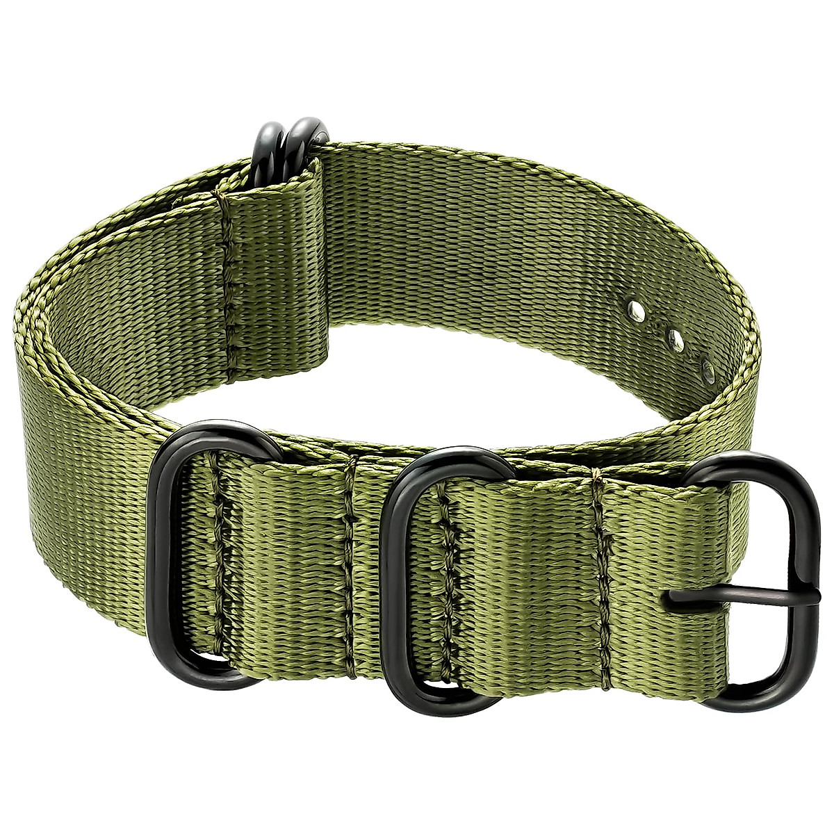Ritche Christmas Gift 22mm Army Green Military Ballistic Nylon Strap With Black Heavy Buckle Compatible with Timex weekender watch band, White Elephant Gifts, Stocking Stuffers for Men