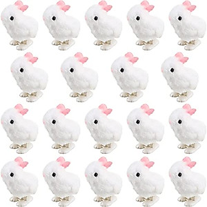 Cotiny 24 Pack Easter Jumping Bunny Wind Up Rabbit Toys Plush Bunny for Easter Party Favors Classroom Prizes Basket Stuffers