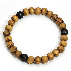 MILAKOO 4Pcs Lava Rock Stone Beads Essential Oil Diffuser Bracelet for Men Women Wood Beads Bracelet