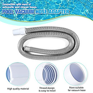 1-1/2 Inch Pool Vacuum Hose Cuff Swimming Pool Replacement Cuff Vacuum Hose Threaded Cuff Pool Cleaning Tools Accessories for Spiral Wound Vacuum Hose Repair Hose Ends Connect Vacuum Head (4 Pieces)