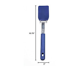 RSVP International Kitchen Tool Collection Flexible Nylon Spatula, Stainless Steel Handle, 10.75x2", Blue
